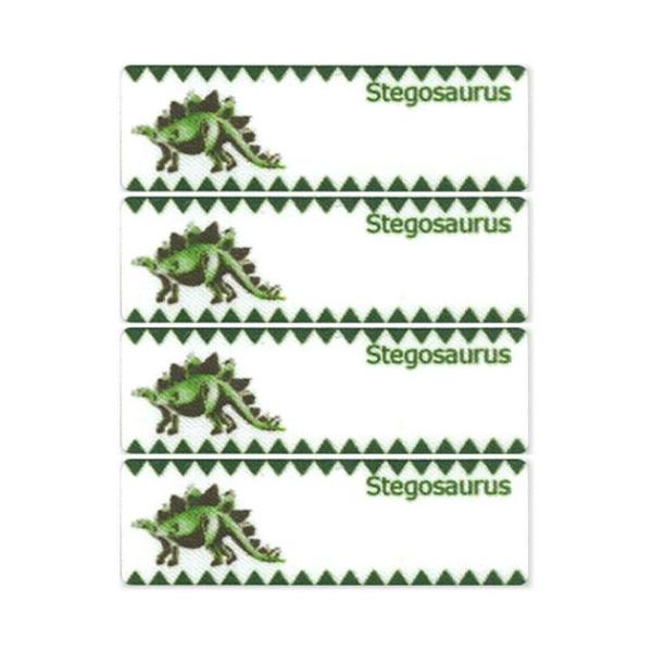 「メール便可」「お名前シール ワッペン ネームペン」 名前ラベル シール＆アイロン接着ネームラベル 4枚セット ステゴサウルス 新入学 恐竜 ダイナソーワールド お気に入りシリーズ 清原 手芸用品 新入園 新入学にぴったりなかわいい雑貨シリ...