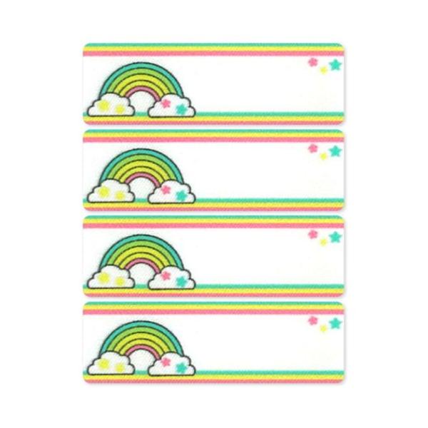 「メール便可」「お名前シール ワッペン ネームペン」 名前ラベル シール＆アイロン接着ネームラベル 4枚セット レインボー 新入学 お気に入りシリーズ 清原 手芸用品 新入園 新入学にぴったりなかわいい雑貨シリーズ 入園 入学にぴったりなか...