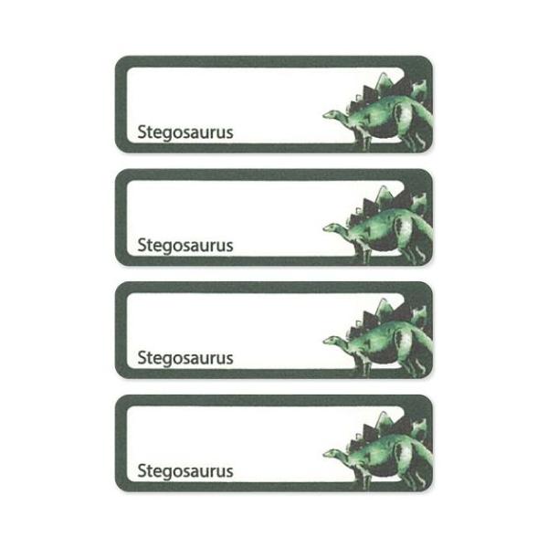 「メール便可」「お名前シール ワッペン ネームペン」 名前ラベル シール＆アイロン両用ネームラベル 4枚セット ステゴサウルス 新入学 恐竜 ダイナソーワールド お気に入りシリーズ 清原 新入園 新入学にぴったりなかわいい雑貨シリーズ 入園...