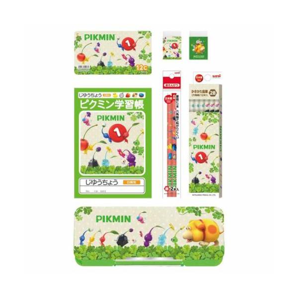 「文房具セット」 文房具セット ピクミン 文具6点セット 三菱鉛筆 新学期準備文具 入学お祝いにもぴったりのかわいい文具セット 入学 新学期に大喜び間違いナシ[ピクミン]ステーショナリーシリーズこちらはお揃いデザインの文房具が6点入りのステ...