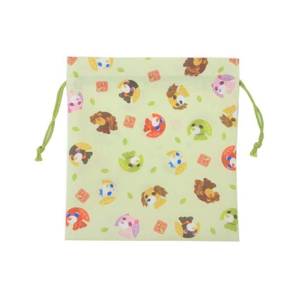 「巾着袋」 お茶犬 巾着M 巾着袋 ベーシックシリーズ 総柄 キャラクター グッズ 小物の仕分けに使いやすいかわいい巾着ポーチ 癒しをテーマにしたキャラクター[お茶犬]グッズにまたまた可愛いnewアイテム登場こちらはかわいい[巾着]イヤホン...