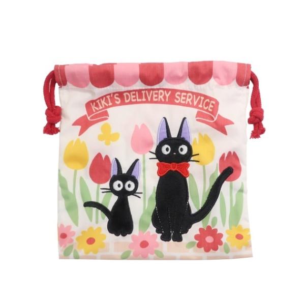 「メール便可」「巾着袋」 魔女の宅急便 スタジオジブリ キャラクター 巾着袋 きんちゃくポーチ S ジジとチューリップ 新入学 丸眞 幼稚園や小学校でのコップ袋や旅行用のポーチとして大活躍 宮崎駿監督の名作アニメ[魔女の宅急便]グッズにまた...