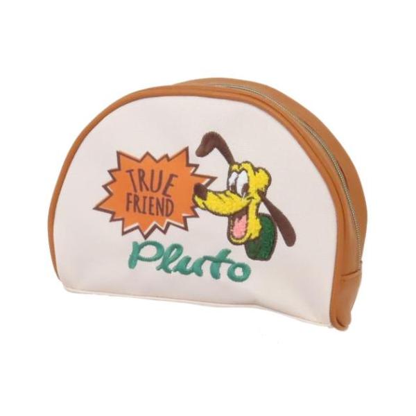 「コスメポーチその他」 半円型ポーチ プルート コスメポーチ ディズニー 丸眞 ナチュラルブラウン グッズ コスメや小物を収納できるかわいいポーチ 大人気ディズニーキャラクターグッズにまたまた可愛いnewアイテム登場こちらは定番人気アイテム...