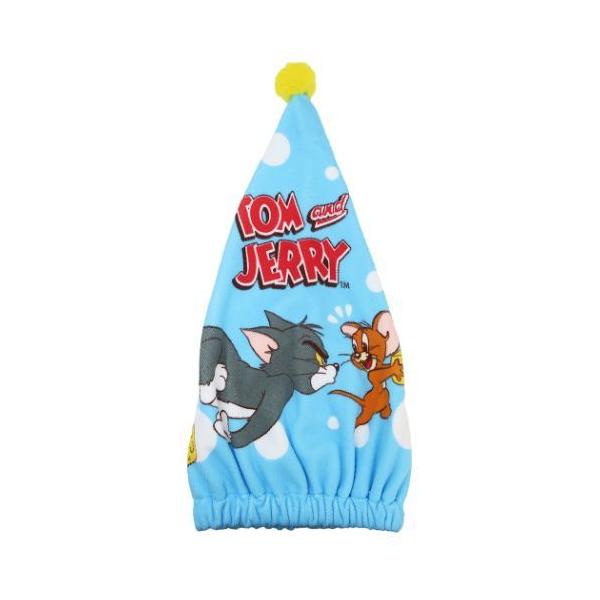 「メール便可」「キャップタオル」 トムとジェリー マイクロファイバー ヘアドライタオル帽子 キャップタオル キャッチアンドラン ワーナーブラザース キャラクター お風呂上りやプール後のヘアドライキャップに 大人気トム＆ジェリーグッズにまたま...