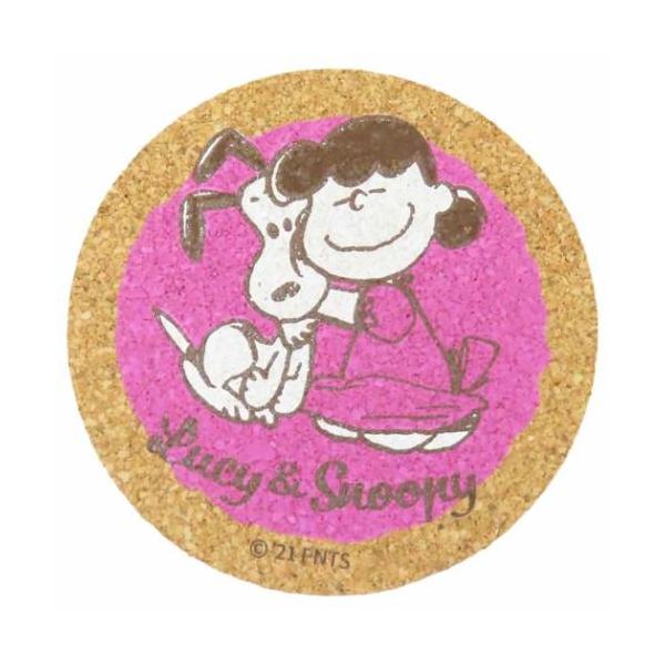 「キッチン雑貨その他」 スヌーピー コルクコースター ピーナッツ テーブルウェア キャラクター ルーシー＆スヌーピー ナガノファクトリー 軽量で耐水性にも優れたコルク製コースター 大人気PEANUTS/SNOOPYグッズにまたまた可愛いne...