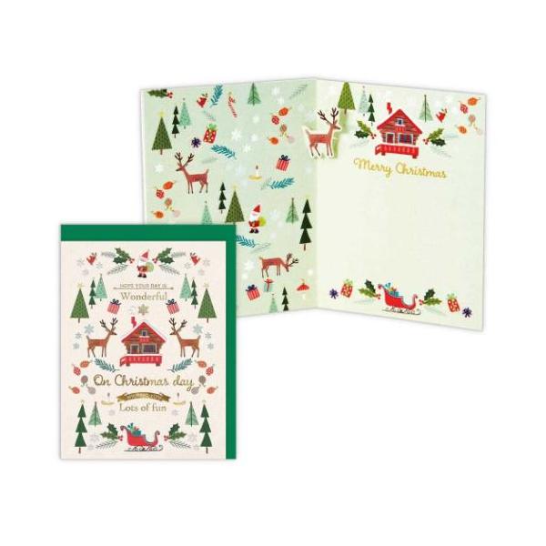「グリーティングカード」 クリスマスカード キュートカード 立体カード デボスクリスマスモチーフ 日本ホールマーク Xmas 心温まるクリスマスを楽しんじゃおう MERRY CHRISTMAS贈ってももらっても楽しいかわいいクリスマスカード...