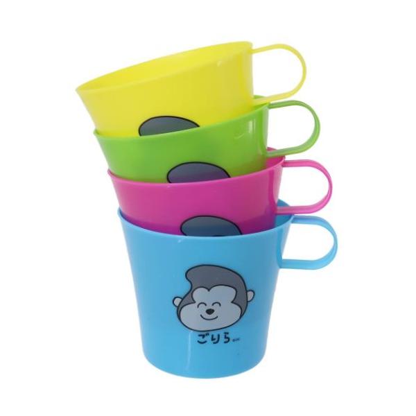 「プラカップ」 おえかきさん おもしろ雑貨 プラカップ カラフルプラマグカップ4個セット ごりらさん アウトドア＆普段使いにちょうどいいカラフルプラコップ プチプラで人気の[カラフルマグカップ]4色セットに[おえかきシリーズ]が登場アウトド...