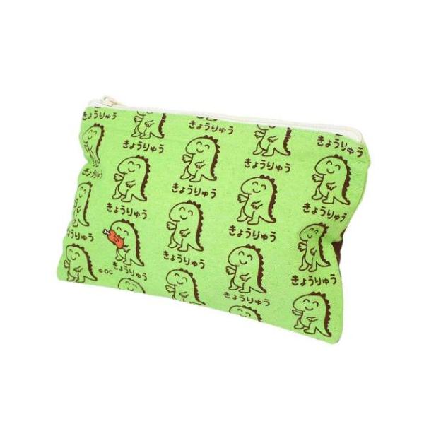 「コスメポーチその他」 おえかきさん グッズ コスメポーチ 小物入れ ペンケース モバイルポーチ キャンバス フラットポーチ きょうりゅうさん！ トラベルポーチとしてもおすすめ  使い勝手抜群の平ポーチ 毎日が楽しくなるキュートなZAKKA...