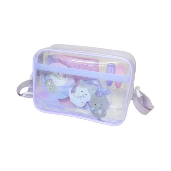 「ショルダーバッグ」 キッズ ショルダーバッグ タイニーコスメバッグセット なにしてるの こねこ クーリア ヘアアクセ ミニタオル 手鏡 バッグとしても使える！カワイイが詰まったコスメバッグセット 毎日が楽しくなるキュートなZAKKAシリー...