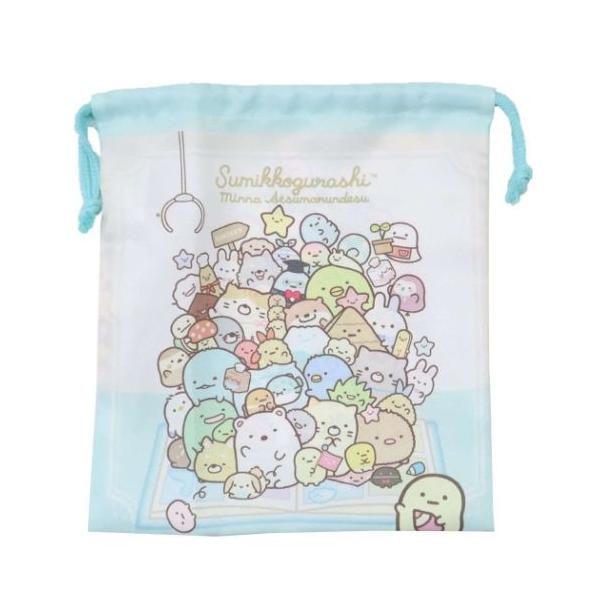 「メール便可」「巾着袋」 すみっコぐらし きんちゃくポーチM 巾着袋 新入学 サンエックス キャラクター 新入学の準備はお済みですか？可愛い雑貨で揃えちゃおう サンエックスの大人気キャラクター[すみっこぐらし]の可愛らしい新作スクール雑貨シ...