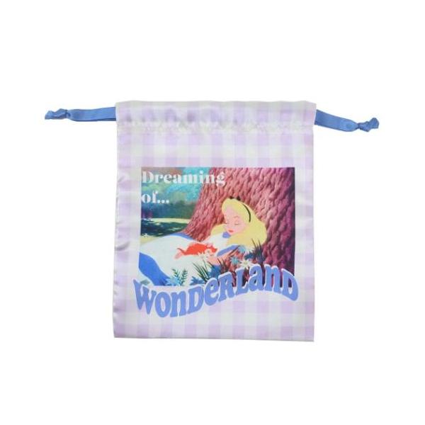 「巾着袋」 ふしぎの国のアリス キャラクター 巾着袋 リボン巾着 スマイル ディズニー グッズ 小物の収納に便利なきんちゃくポーチ 大人気ディズニーキャラクターグッズにまたまた可愛いnewアイテム登場こちらは小物を可愛く収納できる[巾着ポー...