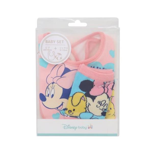 「ベビービブ：キャラクター」 ミニーマウス ベビー用品 ベビーセット ビブ＆ソックス ぬいぐるみ ディズニー スモールプラネット プレゼント ギフト スタイ＆赤ちゃん用靴下 出産祝い プレゼントにも最適なビブと赤ちゃん用ソックスセット 大人...