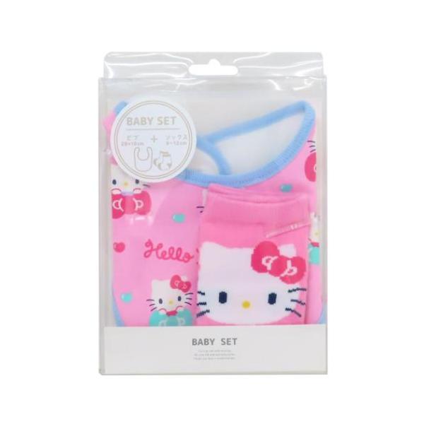 「ベビービブ：キャラクター」 ハローキティ サンリオ キャラクター ベビー用品 ベビーセット ビブ＆ソックス リボン スモールプラネット プレゼントにも最適なビブと赤ちゃん用ソックスセット 大人気サンリオキャラクターのベビーグッズシリーズこ...