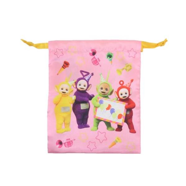 「巾着袋」 テレタビーズ キャラクター 巾着袋 リボン巾着 パーティー 小物の収納に便利なきんちゃくポーチ 幼児向け人気番組[テレタビーズ]グッズにまたまた可愛いnewアイテム登場こちらは小物を可愛く収納できる[巾着ポーチ]サテン風の柔らか...
