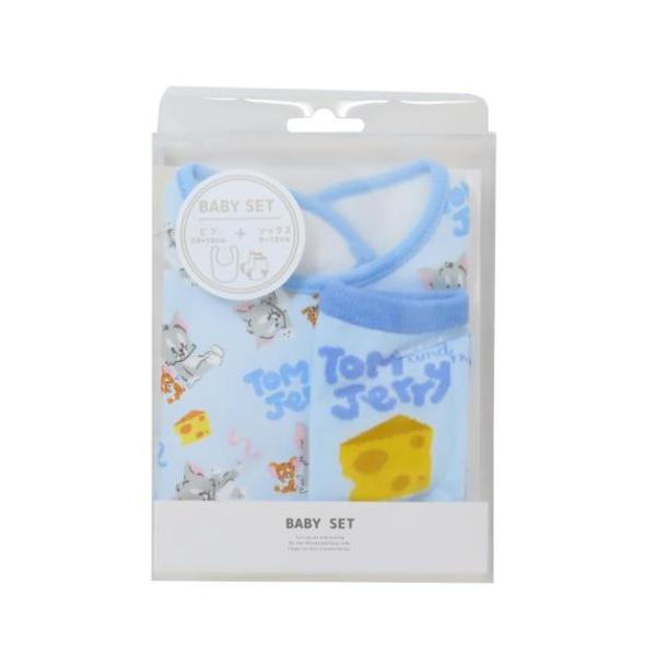「ベビービブ：キャラクター」 トムとジェリー ベビー用品 ベビーセット ビブ＆ソックス チーズ ワーナーブラザース スモールプラネット プレゼント ギフト スタイ＆赤ちゃん用靴下 プレゼントにも最適なビブと赤ちゃん用ソックスセット 大人気ト...