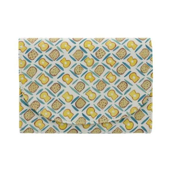 「母子手帳ケース」 gochisou マルチポーチ ジャバラ収納ポーチ パン 小物入れ カードケース ジャバラタイプでガバッと開く使いやすいポーチ デザイナー坂本あこさんによる食をテーマとしたテキスタイルブランド[gochisou]のキュー...