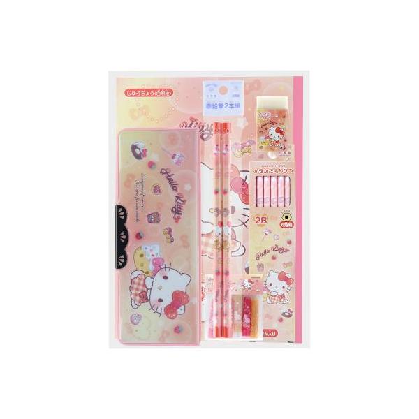 「文房具セット」 ハローキティ 文具セット 文房具セット サンリオ キャラクター グッズ 入学お祝いにもぴったり 可愛くておトクな学用品SET 入学 新学期準備文具にぴったりのキュートなステーショナリーシリーズこちらはお揃いデザインの文房具...
