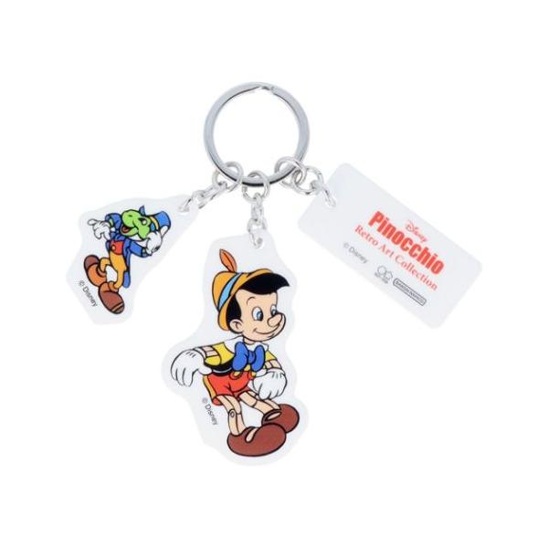 「キーホルダー」 ピノキオ グッズ キーリング ディズニー キャラクター 3連アクリルキーホルダー レトロアートコレクション1990 Disney Retro Art Collection第4弾 大人気ディズニーキャラクターグッズにまたまた...