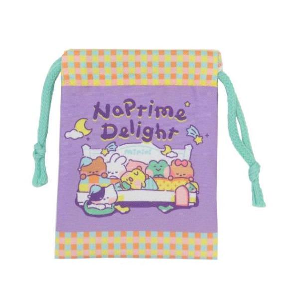 「巾着袋」 LINE FRIENDS minini グッズ 巾着袋 キャラクター プリントミニ巾着 A イヤホンや小物の収納に便利なミニサイズの巾着 不思議な可愛さが魅力の[LINE FRIENDS minini]グッズにまたまた可愛いne...