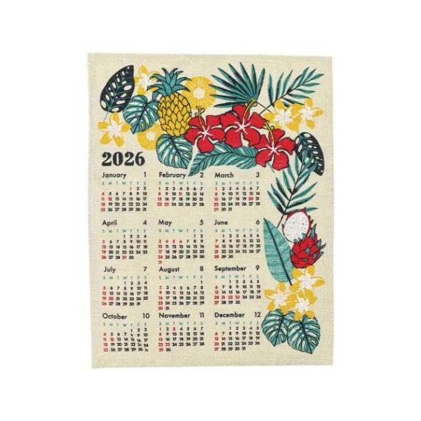 「アート」 壁掛けカレンダー2026年 ジュートカレンダー ハワイアンボタニカル 2026Calendar トモコーポレーション BLEACH 令和8年暦 天然素材ジュートを活かしたスクリーンプリントカレンダー ハワイの草花が彩る新デザイン...