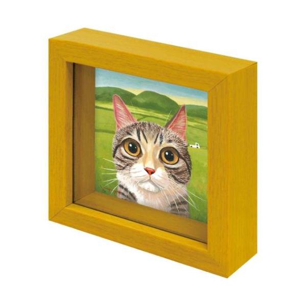 「取寄品」 「動物 人物」 動物画 糸井忠晴 ミニミニボックスフレーム みのり IT-01251 ギフト とても可愛い猫ちゃんのミニアート 作家：糸井 忠晴/日本男性作家奈良町の墨彩画家。ファンから元気になる絵と親しまれる。やさしいタッチで...