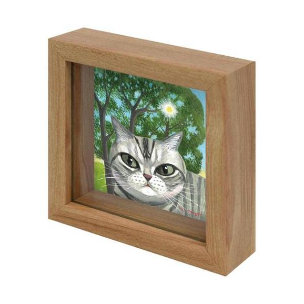 「取寄品」 「動物 人物」 動物画 糸井忠晴 ミニミニボックスフレーム 初夏 ユーパワー IT-01253 とても可愛い猫ちゃんのミニアート 作家：糸井 忠晴/日本男性作家奈良町の墨彩画家。ファンから元気になる絵と親しまれる。やさしいタッチ...