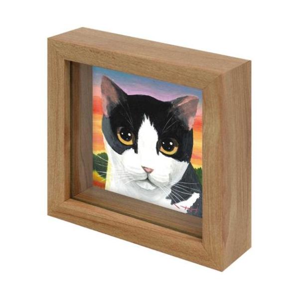 「取寄品」 「動物 人物」 動物画 糸井忠晴 ミニミニボックスフレーム 夕焼 IT-01254 ギフト とても可愛い猫ちゃんのミニアート 作家：糸井 忠晴/日本男性作家奈良町の墨彩画家。ファンから元気になる絵と親しまれる。やさしいタッチで描...