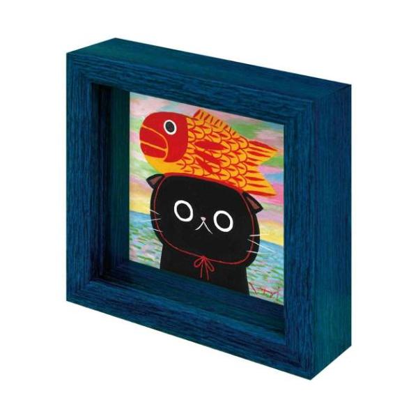 「取寄品」 「動物 人物」 動物画 糸井忠晴 ミニミニボックスフレーム 海にて ユーパワー とても可愛い猫ちゃんのミニアート 作家：糸井 忠晴/日本男性作家奈良町の墨彩画家。ファンから元気になる絵と親しまれる。やさしいタッチで描いた古都を元...