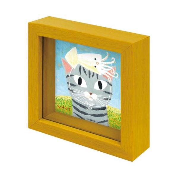 「取寄品」 「動物 人物」 動物画 糸井忠晴 ミニミニボックスフレーム イカになって ユーパワー IT-01257 とても可愛い猫ちゃんのミニアート 作家：糸井 忠晴/日本男性作家奈良町の墨彩画家。ファンから元気になる絵と親しまれる。やさし...