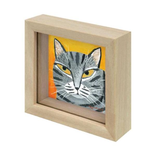 「取寄品」 「動物 人物」 動物画 糸井忠晴 ミニミニボックスフレーム ボスねこ IT-01259 ギフト とても可愛い猫ちゃんのミニアート 作家：糸井 忠晴/日本男性作家奈良町の墨彩画家。ファンから元気になる絵と親しまれる。やさしいタッチ...