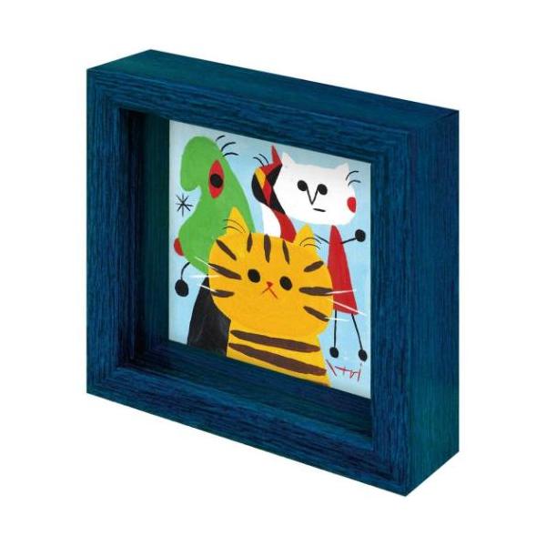 「取寄品」 「動物 人物」 動物画 糸井忠晴 ミニミニボックスフレーム ねこアート とても可愛い猫ちゃんのミニアート 作家：糸井 忠晴/日本男性作家奈良町の墨彩画家。ファンから元気になる絵と親しまれる。やさしいタッチで描いた古都を元気に駆け...