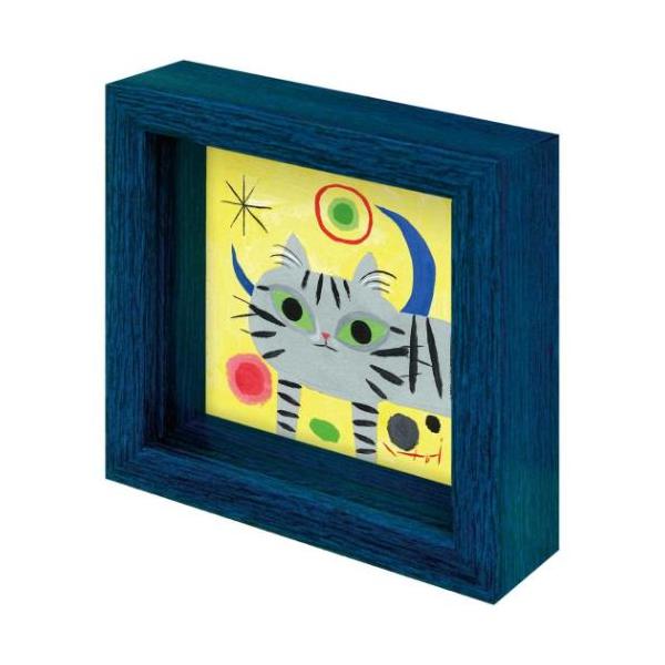 「取寄品」 「動物 人物」 動物画 糸井忠晴 ミニミニボックスフレーム 星 ユーパワー IT-01264 とても可愛い猫ちゃんのミニアート 作家：糸井 忠晴/日本男性作家奈良町の墨彩画家。ファンから元気になる絵と親しまれる。やさしいタッチで...