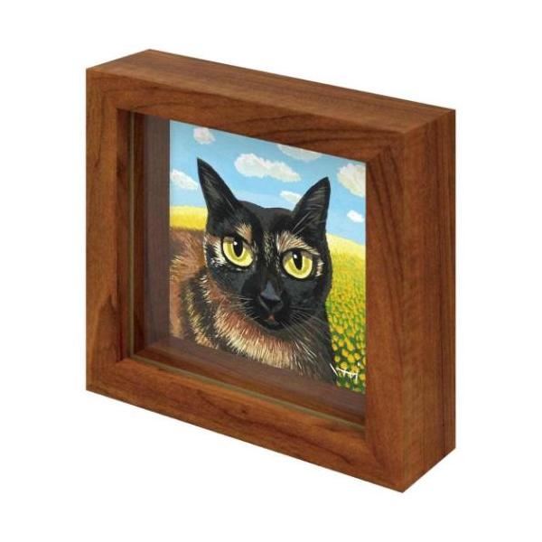 「取寄品」 「動物 人物」 動物画 糸井忠晴 ミニミニボックスフレーム 菜の花 ユーパワー IT-01266 とても可愛い猫ちゃんのミニアート 作家：糸井 忠晴/日本男性作家奈良町の墨彩画家。ファンから元気になる絵と親しまれる。やさしいタッ...