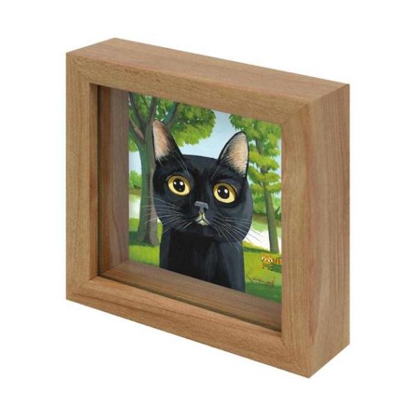 「取寄品」 「動物 人物」 動物画 糸井忠晴 ミニミニボックスフレーム 水辺 IT-01268 ギフト とても可愛い猫ちゃんのミニアート 作家：糸井 忠晴/日本男性作家奈良町の墨彩画家。ファンから元気になる絵と親しまれる。やさしいタッチで描...