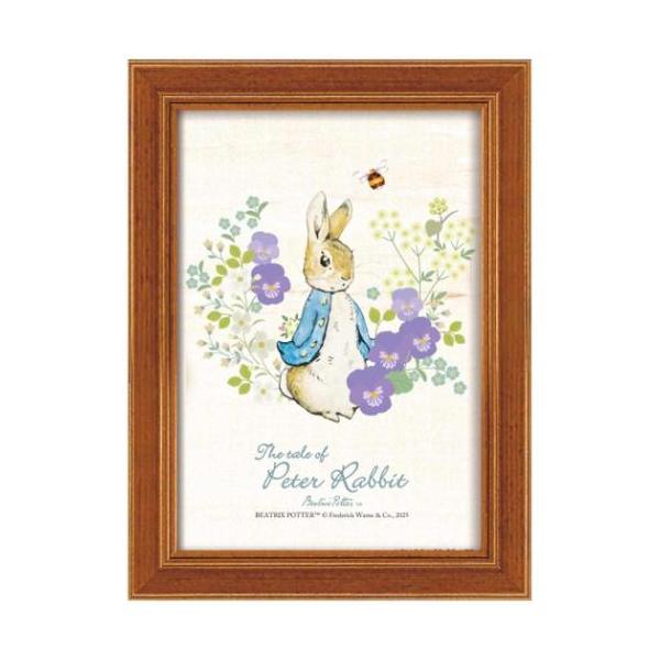 「取寄品」 「動物 人物」 ピーターラビット グッズ ポストカード額装 絵本キャラクター ポストカードアート ピーターとフラワー パープル ビアトリクス ポター 100年以上経った今も愛され続けるPeter Rabbit ポストカードフレー...