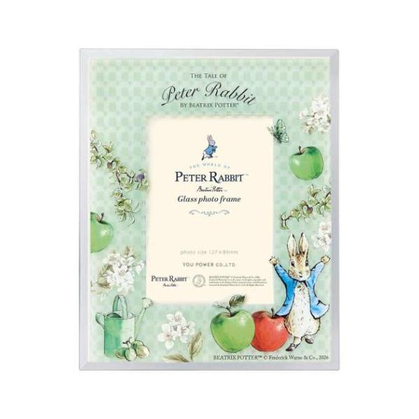 「取寄品」 「フォトフレーム」 ピーターラビット 写真立て ガラスフォトフレーム ピーター グリーン PF-02404 ユーパワー ピーターと花果実をガラスに重ねたフォトフレーム 作家：ビアトリクス ポター（イギリス女性作家）イギリスの女性...