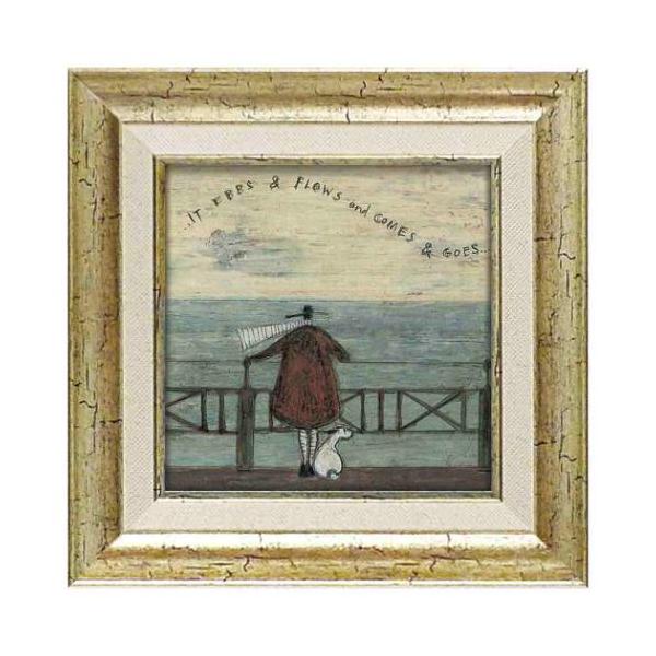 「取寄品」 「カフェ風インテリア」 額付きポスター サムトフト Sam Toft 波のまにまに ユーパワー 絵画を飾ってワンランク上のお洒落な空間に 作家：サム トフト/イギリス女性作家スイートピー色のウサギ 犬と共に仕事と生活をブライント...