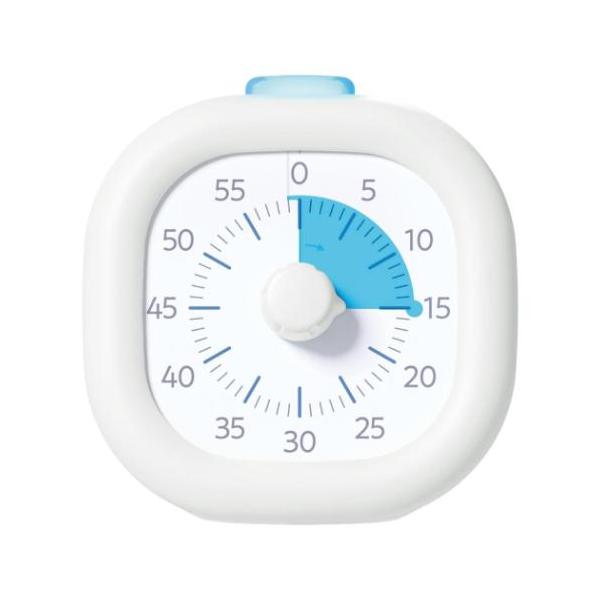 「置き時計 壁掛け時計」 置時計 光でいまやる！時っ感タイマー USB充電式 ホワイト 「いま」を「光」で意識してもっと！やる気、集中力！ 時間の経過とともにフィルムが回転、色面が減っていきます。上部のストップボタン/お知らせライトが、動作...