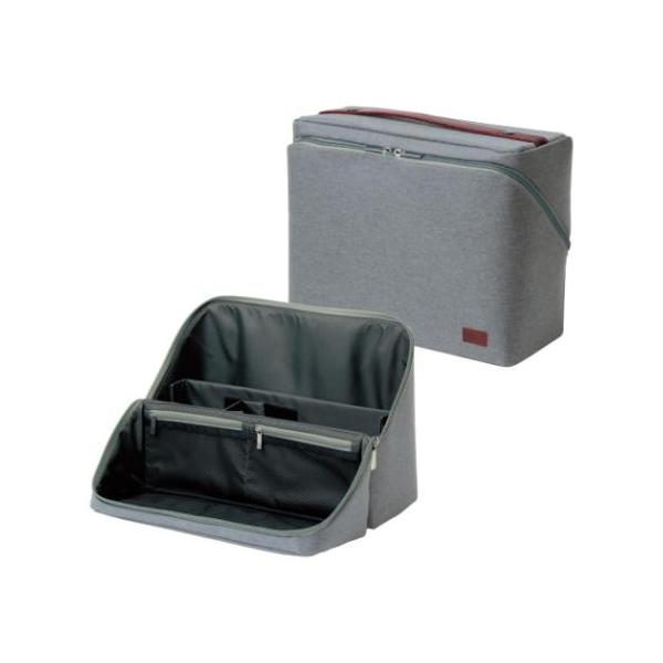 「ストレージボックス おもちゃ箱」 収納ボックス スマ スタA4ボックス　グレー ソニック 大きく開いて安定。あっという間にすっきりスタンド！ 仕切りもついて小分け収納にも便利(仕切板2枚付)A4カタログ、12インチ以下のノート型PC、12...