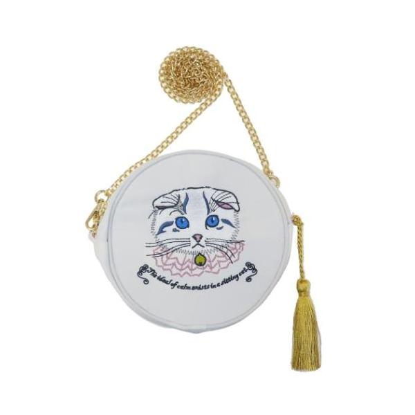 「ショルダーバッグ」 2WAYポーチバッグ キャットSHOポーチ WH SCOTTISH ねこグッズ アミナコレクション 猫好きにはたまらないお茶目なデザインの2WAYポーチバッグ 毎日が楽しくなるキュートなZAKKAシリーズこちらは人気ア...