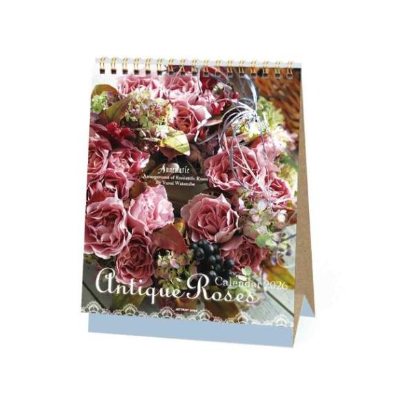 「花/フラワー」 卓上カレンダー2026年 アンティークローズ 2026Calendar フラワー APJ 卓上 スケジュール ヨーロピアンテイスト溢れる、クラシカルなローズアレンジメント 毎年人気のヨーロピアンテイスト溢れる、クラシカルな...