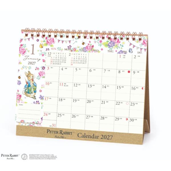 【発売日：2026年09月03日】世界中で愛されている名作[ピーターラビット]カレンダー<br>カレンダーにはスケジュールも書き込めるので使い勝手もGOOD<br><br>サイズ：約148x180mm&l...