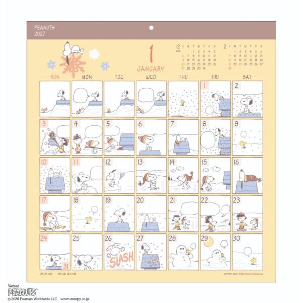 スヌーピーの世界を365日違うアートで楽しめるユニークなコミックデザインカレンダー<br>書き込まなくてもかわいい、書き込めばもっと可愛い新感覚のスケジュールカレンダーです。<br><br>サイズ：約34...