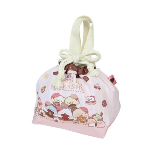 「ランチ巾着」 すみっコぐらし グッズ ランチ巾着 キャラクター マチ付き巾着 新入学 新学期にぴったりなスクール雑貨シリーズ サンエックスの大人気キャラクター[すみっこぐらし]のスクール雑貨シリーズこちらはとっても可愛い[マチ付きランチ巾...