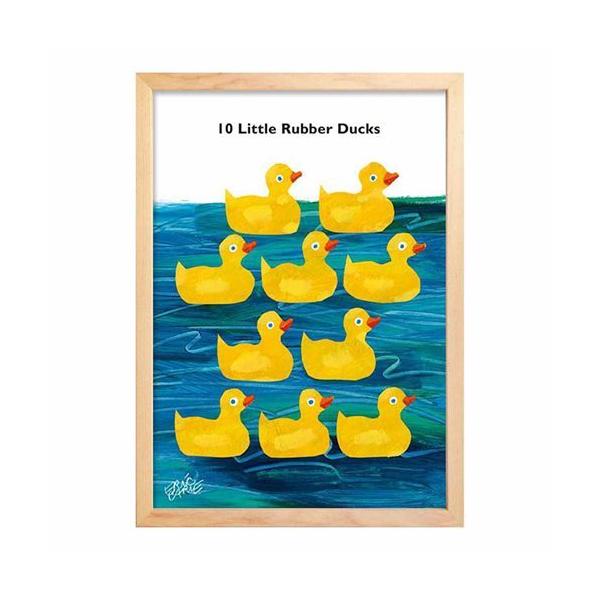 「取寄品」 「ポップアート」 エリックカール アートポスター アートフレーム 10 Little Rubber Ducks Eric Carle 絵本作家 壁掛け用 お部屋やオフィス、お店のおしゃれなインテリアに… ベストセラー絵本「はらぺ...