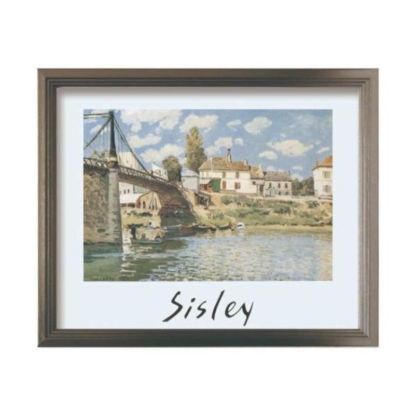 「取寄品」 「名画」 アートポスター アルフレッド シスレー Alfred Sisley Bridge at Villeneuve-la-Garenne 額付き 名画を飾ってお部屋をワンランク上の素敵な空間に アルフレッド シスレー1839...