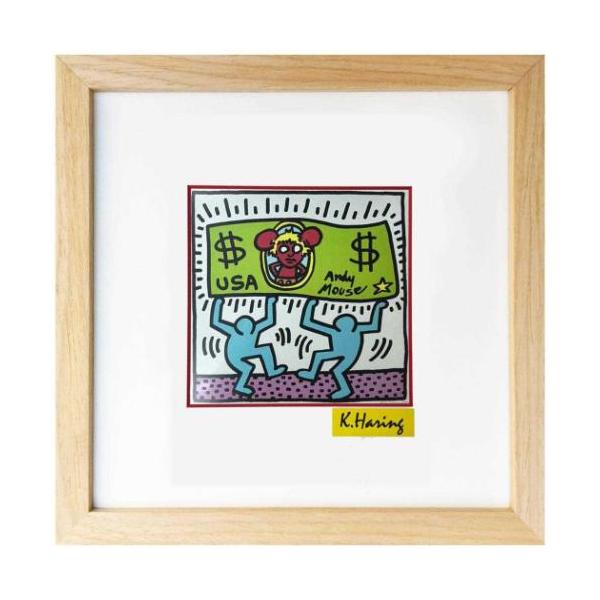 「取寄品」 「ポップアート」 アートフレーム キースヘリング Keith Haring Andy Mouse 1986 US$ 美工社 アメリカポップアートを牽引する代表的なアーティスト （1958-1990） アメリカ、ポップ アートを牽...
