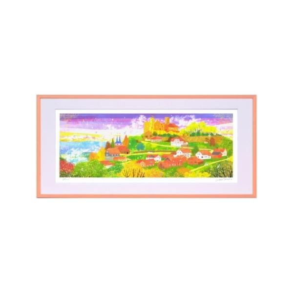 「取寄品」 「版画作品」 はり たつお ギフト 300枚限定 額付き アートフレーム ハンシュタイン城 L 美工社 美しい色彩の心和むアートフレーム はりたつお（畭 辰雄 ） 日本のグラフィックデザイナー イラストレーター プランナー。別名...