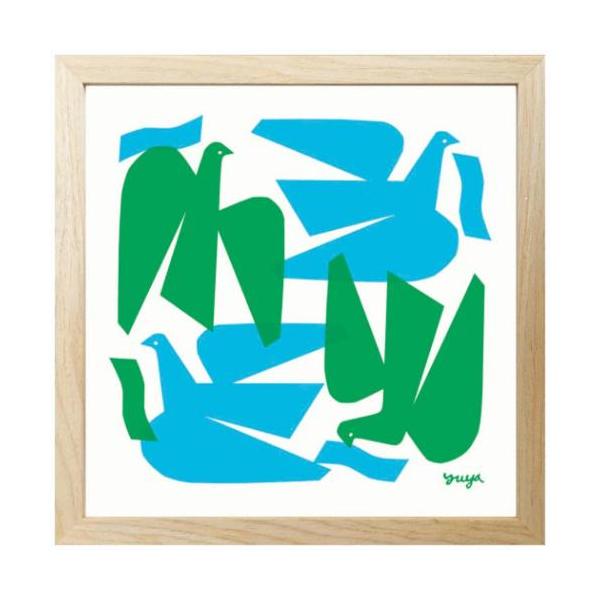 「取寄品」 「ポップアート」 YUYA　250series ユウヤ アートフレーム 美工社 CIRCLE BIRDS 飾りやすいサイズの可愛いアートフレーム 切り絵作家 イラストレーターの[ユウヤ/YUYA]武蔵野美術大学建築学科卒。独学で...