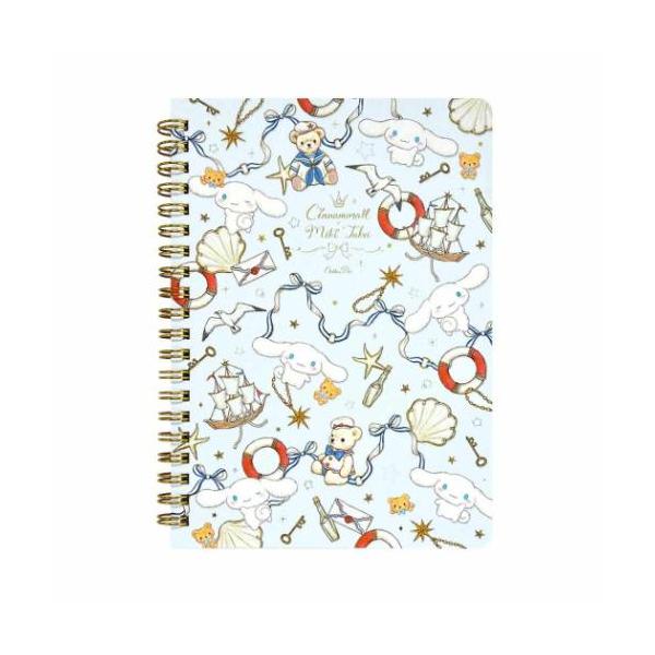 「ミニノート リングノート」 サンリオキャラクターズxたけいみき リングノート B6リングノート マリン シナモロール サンリオ コンパクトで持ち運びやすいB6リングノート 大人気[サンリオキャラクターズ]と女の子がときめくガーリーイラスト...